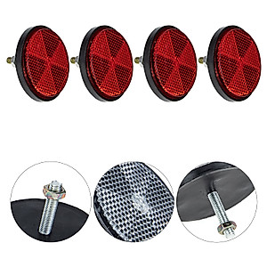 BESPORTBLE 4pcs Reflective Light Sheet Bicycles Accessories Plastic Round Reflector Bike Supplies Reflectors Bike Reflective Tool Plastic Reflector Warning Reflector Bike Lamp Reflector