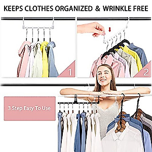 Closet Organizers and Storage, 12 Pack of Space-Saving Closet Organizers and Storage Hangers, Sturdy and Stackable, Multifunctional Closet Storage Hangers, Essential Hangers for Dormitories