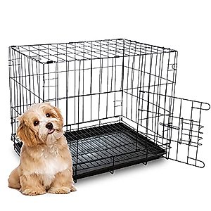 Daorfaa Dog Crate Cage, Collapsible Home for Cat Ferret and Small Animals (Weight up to 8 pounds) 20L x 14W x 17H Inches, Black