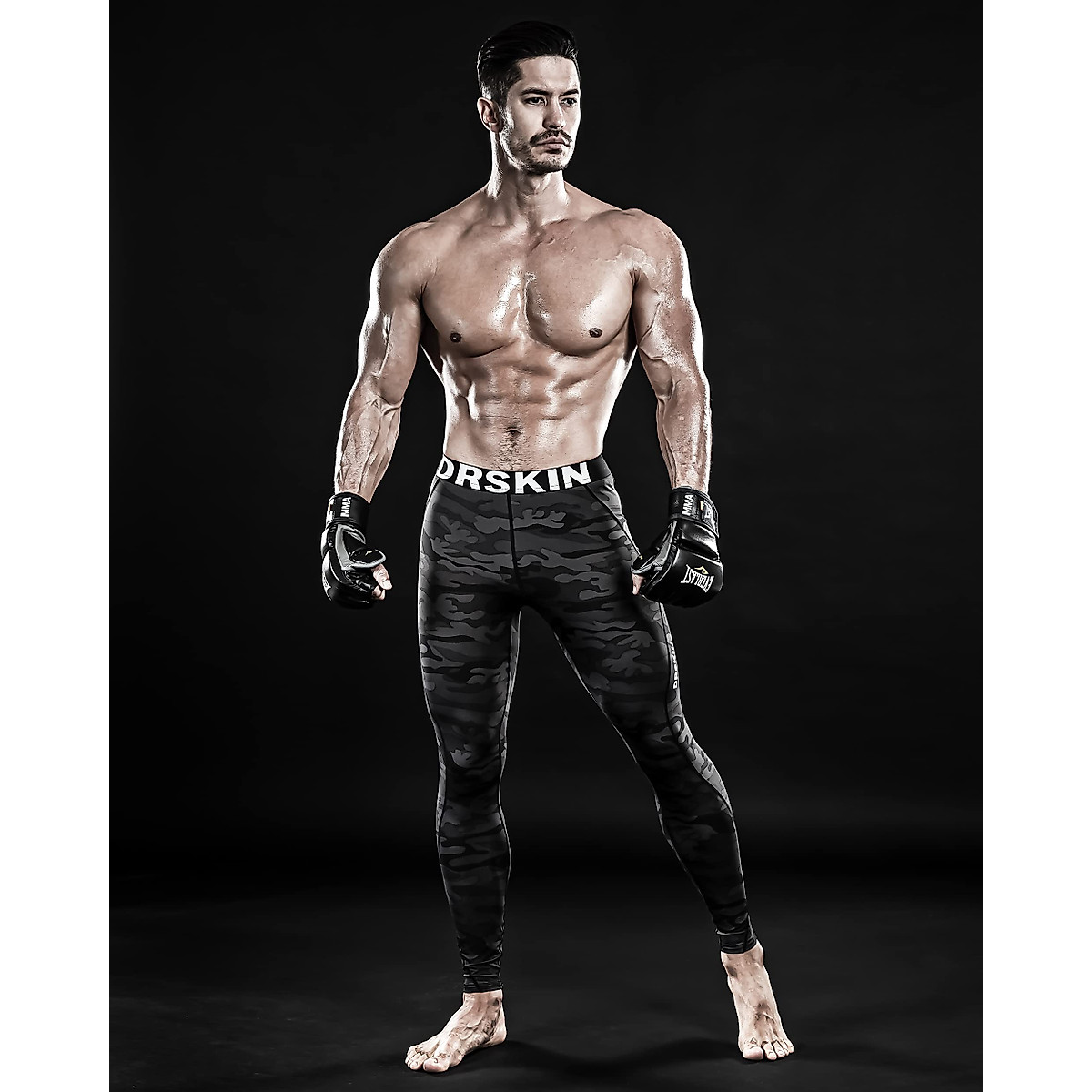 DRSKIN Men’s Compression Pants Tights Leggings Sports Baselayer Running Athletic Workout Active (DMBB04, L) Black