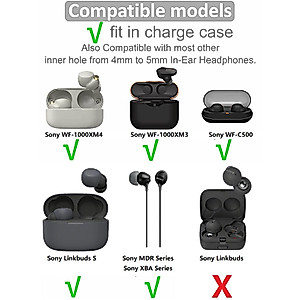 Compatible with SONY WF 1000XM4 triple flange ear tips, JNSA Anti Slip Noise Canceling 3 flange ear tip replacemnt for sony 1000xm4/1000xm3/c500/LinkBuds S, fit in case,1 Size 8 Pairs 4 Colors