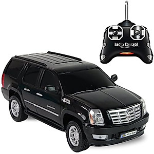 Liberty Imports R/C General Motors Escalade 1:24 Scale Toy Replica Vehicle - Officially Licensed Cadillac Remote Control SUV with 2.4G Full-Function Technology, Working Lights (Black)