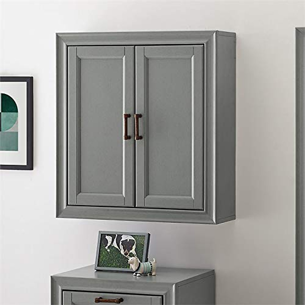 Pemberly Row Medicine Cabinet in Vintage Gray