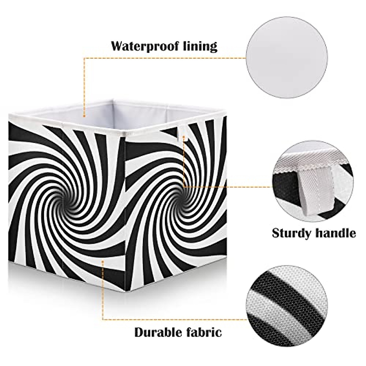 RunningBear Striped Spiral Storage Basket Storage Bin Square Collapsible Nursery Baskets Large Toy Box Organizer for Childrens Toys Playroom