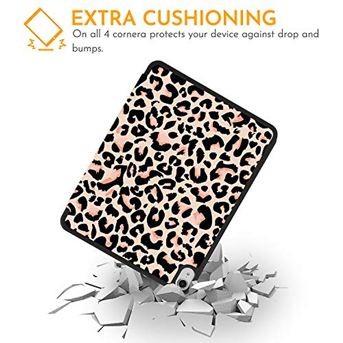 Hepix iPad Air 5th 4th Generation Case with Pencil Holder 2022 2020, iPad 10.9 inch Case Leopard Cheetah iPad Air 5 Case Trifold Protective Shockproof Cover Auto Sleep Wake