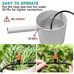 Micro Drip Irrigation Kit, Yulaiyoen Garden Irrigation System Plant Automatic Watering Kit with 32.8ft 1/4inch Blank Distribution Tubing Hose Adjustable Misting Sprinkler Nozzles for Greenhouse Patio