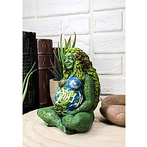 Ebros Gift Millennial Gaia Green Earth Mother Nature Goddess Te Fiti Statue by Oberon Zell in Vivid Colors Home and Garden Decorative Figurine (Miniature 4" Tall)