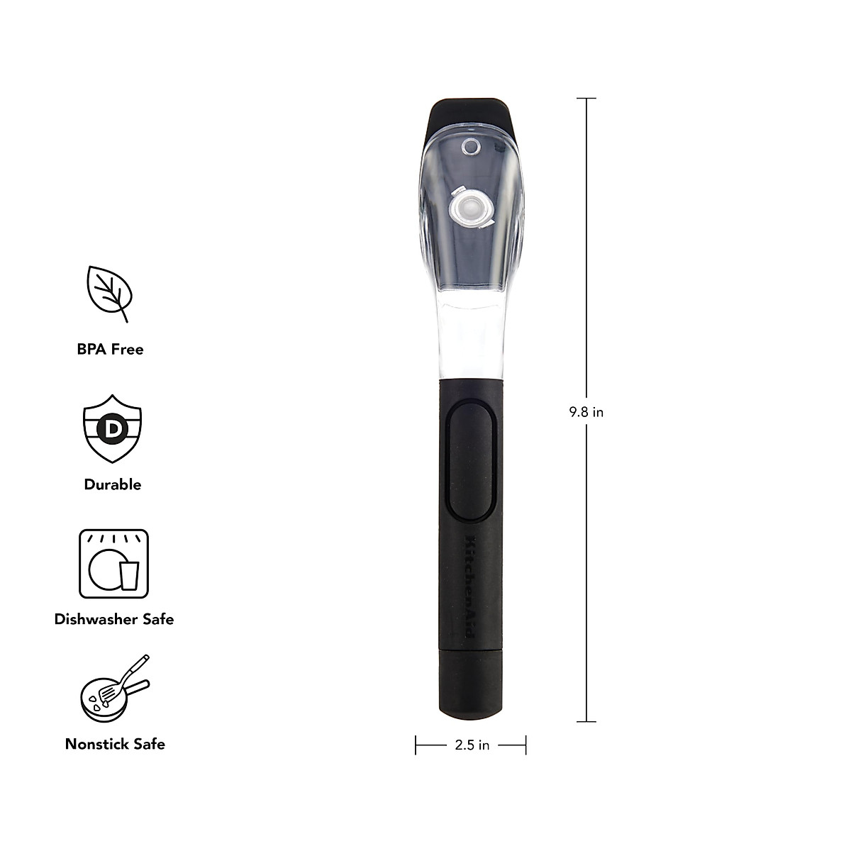 KitchenAid Soap Dispensing Sink Brush, Black