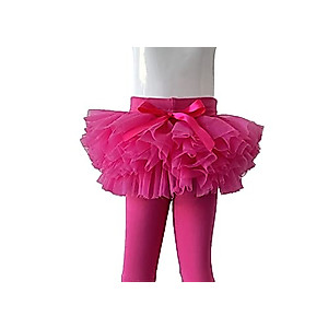 elamccor Baby Girls Tutu Leggings Infant Toddler Ankle Length Skirted Pants Footless Tights 0 Months-5T Hot Pink
