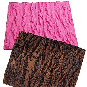 WYD Tree Bark Texture Mats Fondant Mermaid Silicone Mold,Handmade Soap Mold,Cake Mold Decorating,Fondant Baking Mold