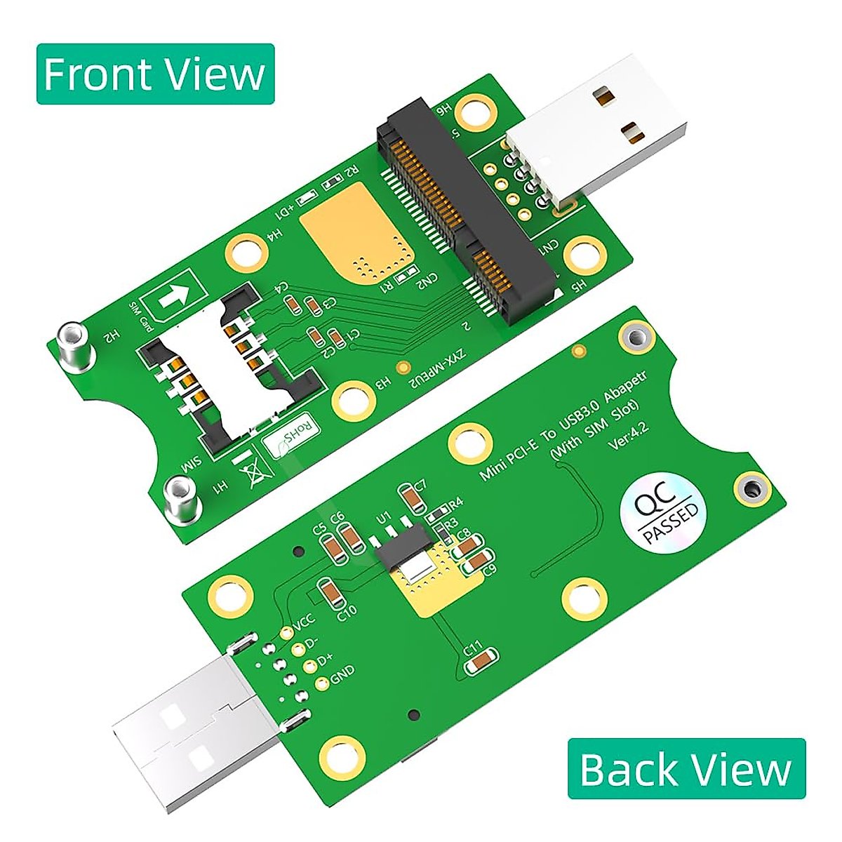 Mini Pcie USB Adapter SIM to USB Adapter with SIM Card Slot for WWAN/LTE Module