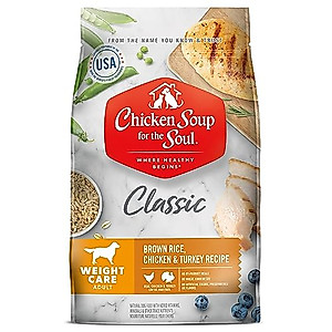 Chicken Soup for The Soul Classic Dry Adult Weight Care Dog Food, Brown Rice, Chicken & Turkey Recipe, 4.5 Pound Bag | Soy, Corn & Wheat Free, Low Calorie Dog Food Made with Real Ingredients