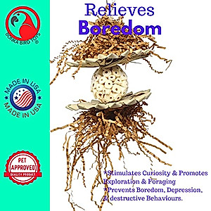 Bonka Bird Toys 3611 Crazy Sola Medium Bird Toy Natural Sola Parrot Cockatoo Amazon Conure Parakeet Budgie Finch Canary African Grey