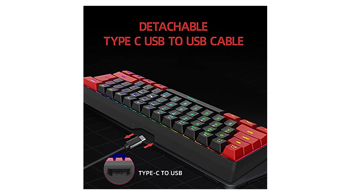 Snpurdiri 60% Wired Gaming Keyboard - Ergonomic RGB