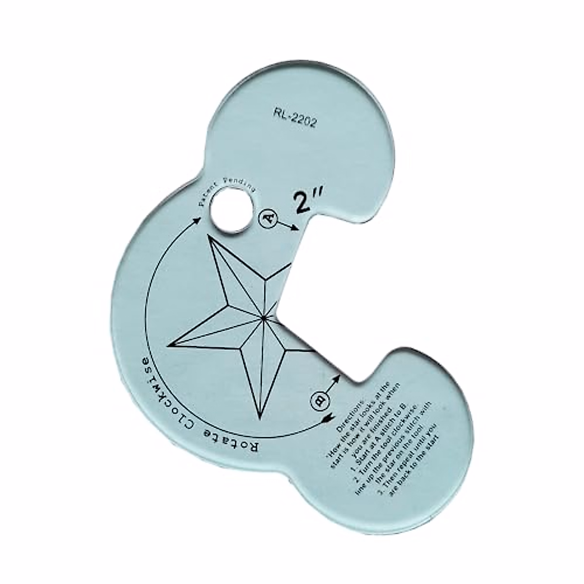 HONEYSEW Super-Star Quilting Template for Domestic Sewing Machine 1/8" Thick