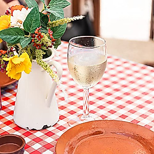 6 Pack Christmas Tablecloth Christmas Red Checkered Tablecloths Disposable Plastic Tablecloth for 8ft Long Rectangle Tables,108" X 54" Waterproof Covers for Christmas Party Decoration Supplies