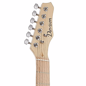 Davison Guitars 39" Full Size Electric Guitar in Black - Right Handed Beginner Kit with Gig Bag and Accessories