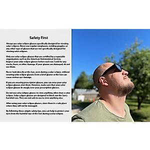 Premium Plastic Eclipse Viewing Glasses - ISO 12312-2 Compliant, AAS Recognized For Safe Sun Viewing of April 8, 2024 Total Solar Eclipse in USA