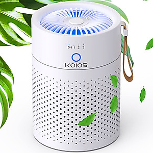 Air Purifiers for Home, KOIOS H13 HEPA Air Purifier for Bedroom Small Room Office Desk, Air Filter for Pets Hair Dander Smoke Pollen, Night Light,100% Ozone Free