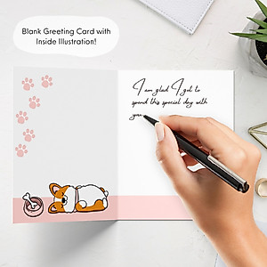 ALY LOU Corgi Anniversary Card for Boyfriend Husband, Funny Birthday Card for Him Her, Sarcastic Adult Card for Wife Girlfriend, Dirty Greeting Card - I Love You With All My Butt