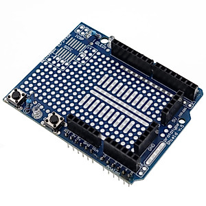 AIHJCNELE UNO R3 Proto Shield Prototype Expansion Board with Mini Breadboard Based SYB-170 ProtoShield Prototyping Expansion Module for UNO MEGA 328P ATMEGA328P Expanding Board with Cable Wire (1Kit)