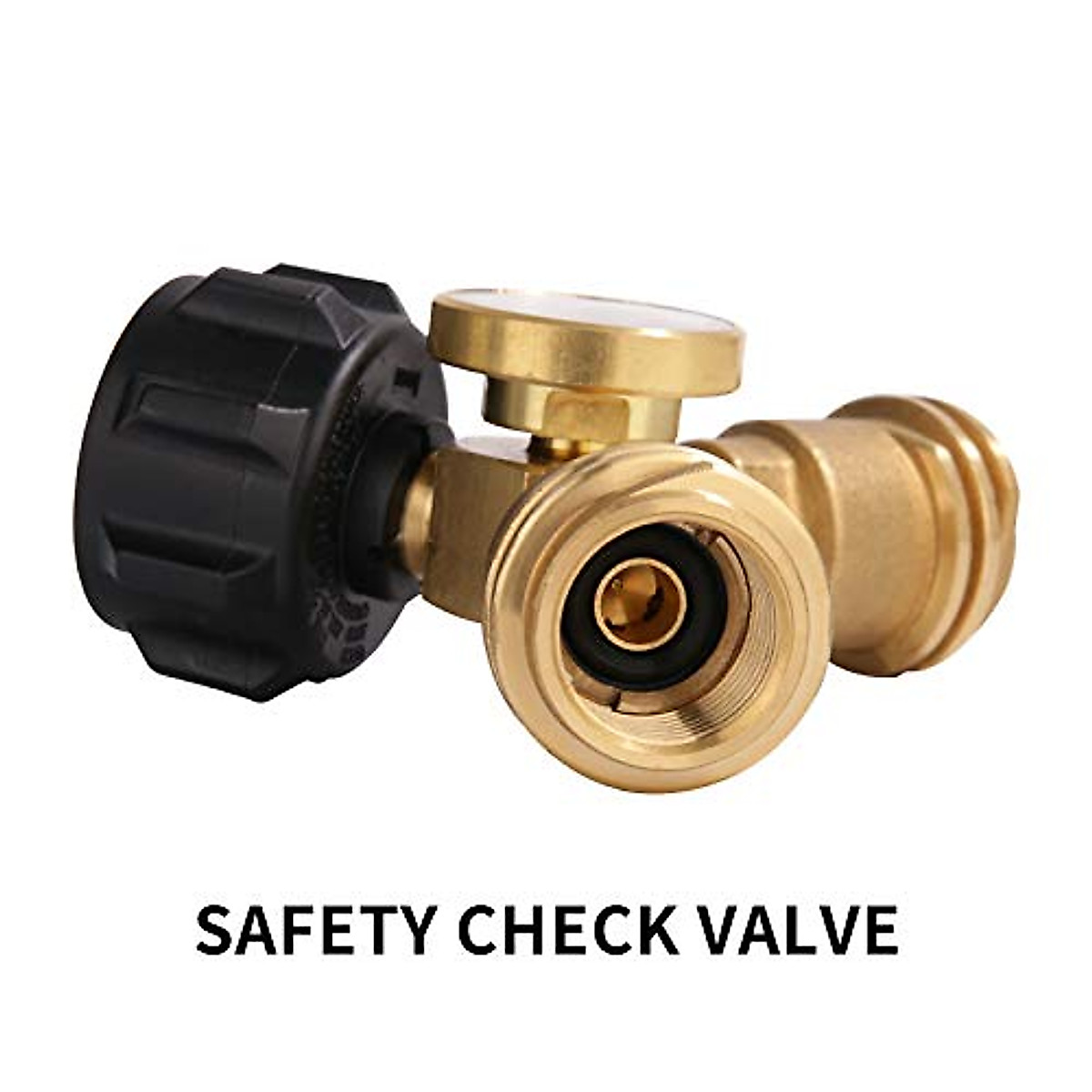 Roastove Dual Propane Tank Connection Level Indicator,Propane Tank Y Splitter Adapter with Gauge,Gas Pressure Meter for 5-40lb Propane Tank