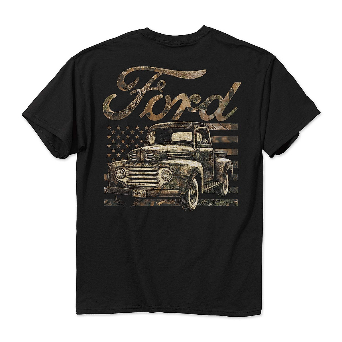 Buck Wear Ford-49 Camo Flag 5 oz T-Shirt, MD