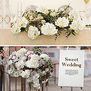 Auihiay 64 PCS Artificial Hydrangea Flowers, Silk Hydrangea Flowers Heads with Stems, Full Artificial Flowers for Wedding Centerpieces, Baby Shower, Home Garden Party Decor (Ivory)