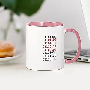 CafePress Say I Love You In Binary Code Mug Ceramic Coffee Mug, Tea Cup 11 oz
