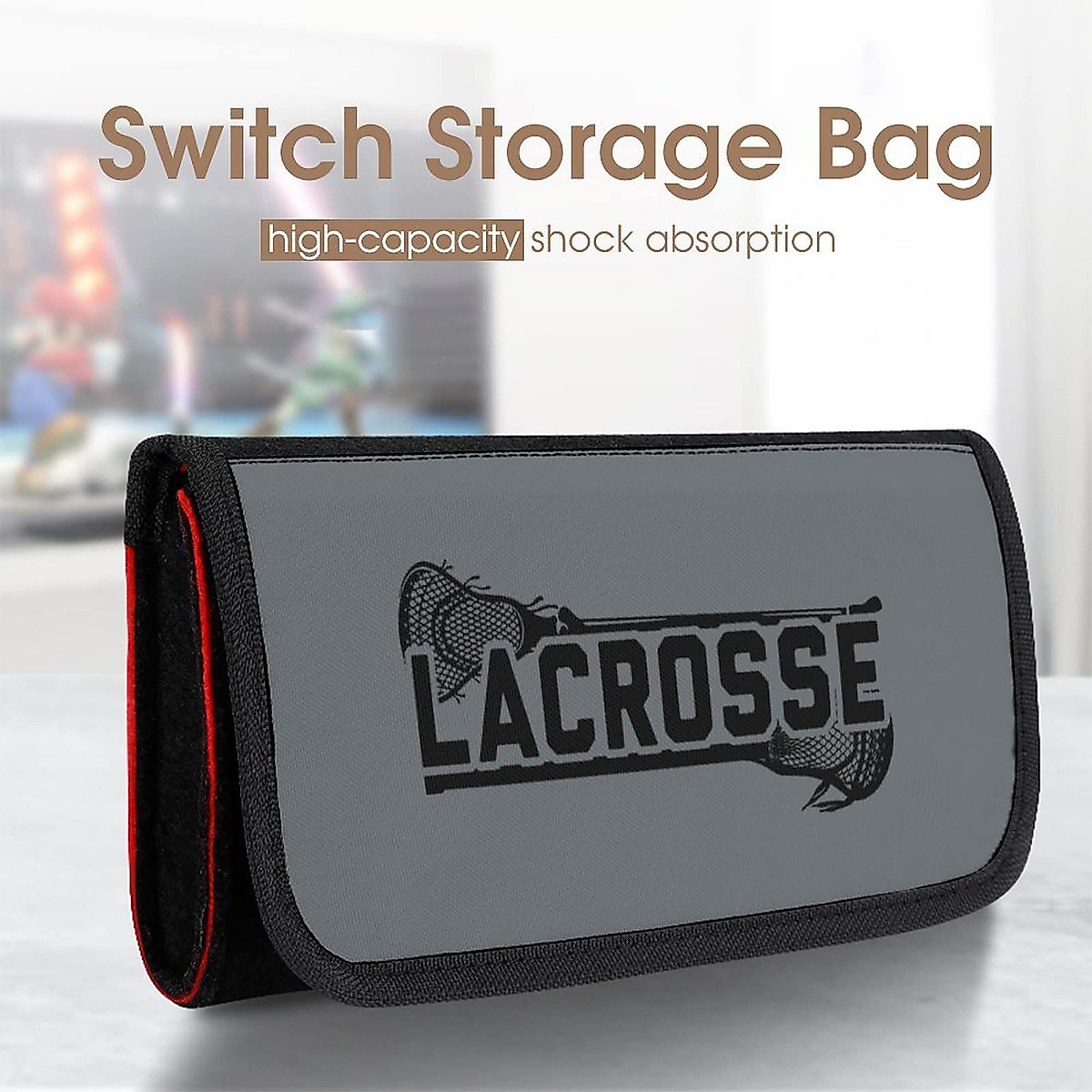 Lacrosse Carrying Case for Switch Protective Travel Storage Bag with Game Card Slots