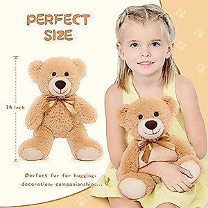 MorisMos 7 Packs Teddy Bears Bulk-14 Inch Bulk Teddy Bear Stuffed Animals in 7 Colors, Plush Teddy Bears Baby Shower for Girl Boy,Small Teddy Bear Stuffed Animals Wholesale for Birthday Christmas