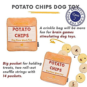CHEWFFON Dog Toys, Dog Puzzle Toys, Interactive Dog Toys, Enrichment Snuffle Crinkle Toy, Treat Puzzle Toys for Boredom and Stimulating, Nose Work Potato Chips Dog Toy for Small, Medium and Large Dogs