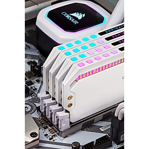 Corsair Dominator Platinum RGB 64GB (4x16GB) DDR4 3200MHz C16 Desktop Memory (12 Ultra-Bright CAPELLIX RGB LEDs, Patented Dual-Channel DHX Cooling Technology, Intel XMP 2.0 Support) White