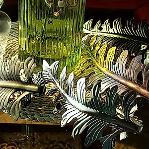 2pcs Leaf Curtain Tieback Holder Tie Backs Bedroom Living Room Curtain Decoration Accessories Holdback Metal Curtain Hook Half Size Shower Curtain (Coffee, One Size)