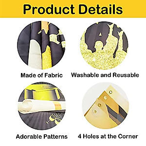 Mocossmy Graduation Door Banner 2022,Large Black Gold Congrats Grad Banner Door Covers Graduation Porch Sign Photo Booth Props Backdrop for Photography High School College Graduation Party Decoration