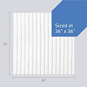 Medline Candystripe Stripe Baby Blanket, Classic Design, 100% Cotton, Soft, Cuddly, Swaddling, 36" x 36", 3 Count