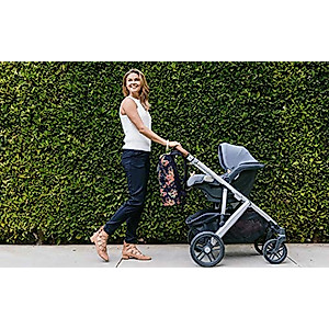 Multi-Function Floral Diaper Backpack and Travel Nappy Baby Bag with Changing Pad and Stroller Straps (Blue Floral)