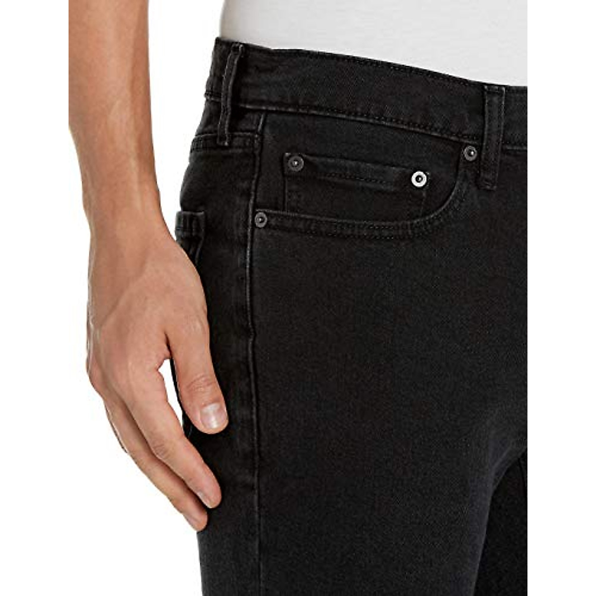 Amazon Essentials Men's Skinny-Fit Stretch Jean, Washed Black, 40W x 34L