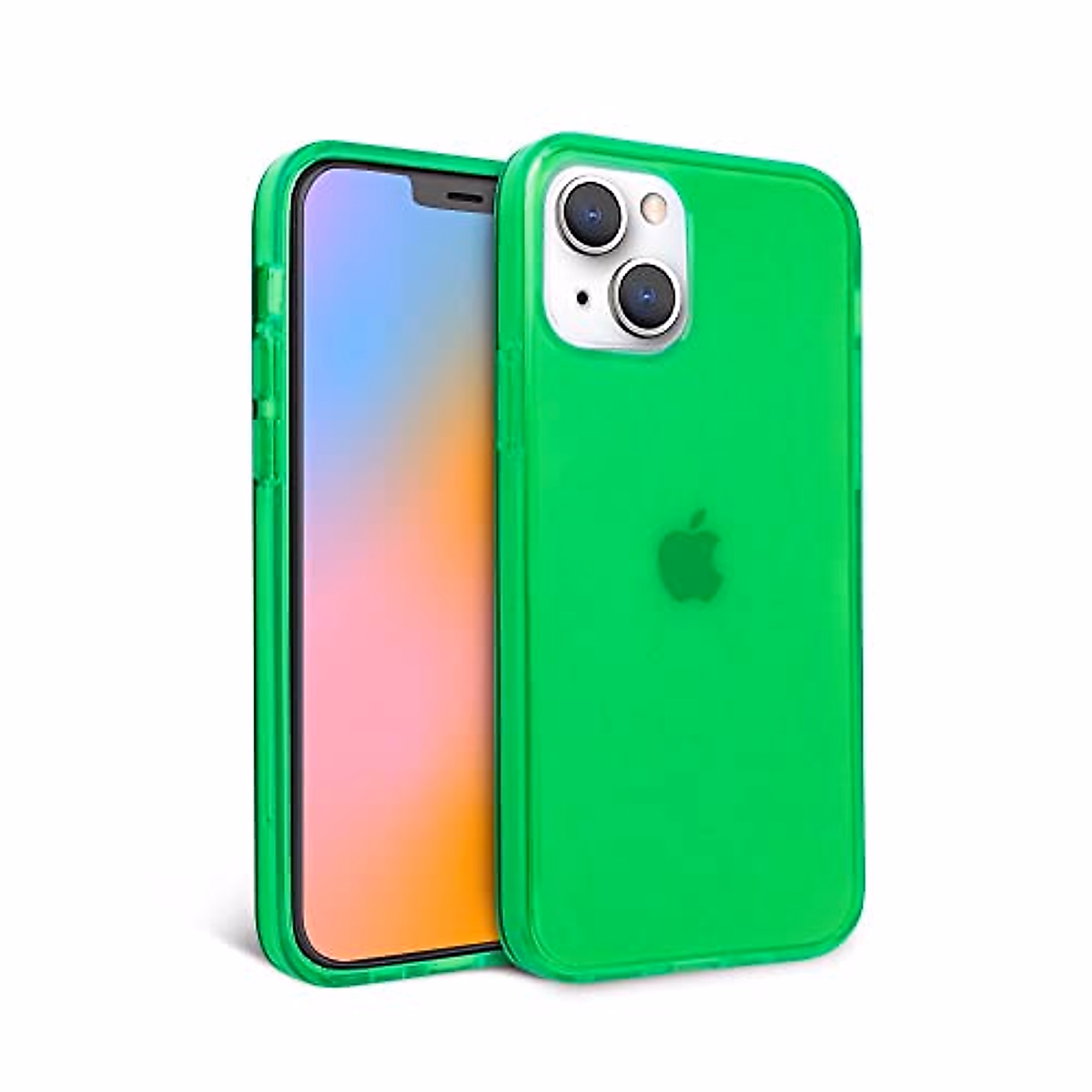 FELONY CASE - iPhone 13 Mini Neon Green Clear Protective Case, TPU and Polycarbonate Shock-Absorbing Bright Cover - Crack Proof with a Gloss Finish - Full iPhone Protection