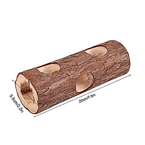 Natural Hollow Tree Hamster Exercise Tunnel Safe to Chew Bite Activity Tube Hamsters Pipe Toys for Gerbil Rat Mouse Ferret Chinchilla Glider Squirrel Small Animal(Large)