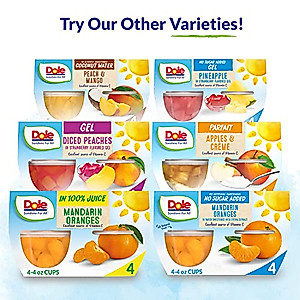 Dole Fruit Bowls Peaches & Creme Parfait, Gluten Free Healthy Snack, 4.3 Ounce 4 Count (Pack of 6)