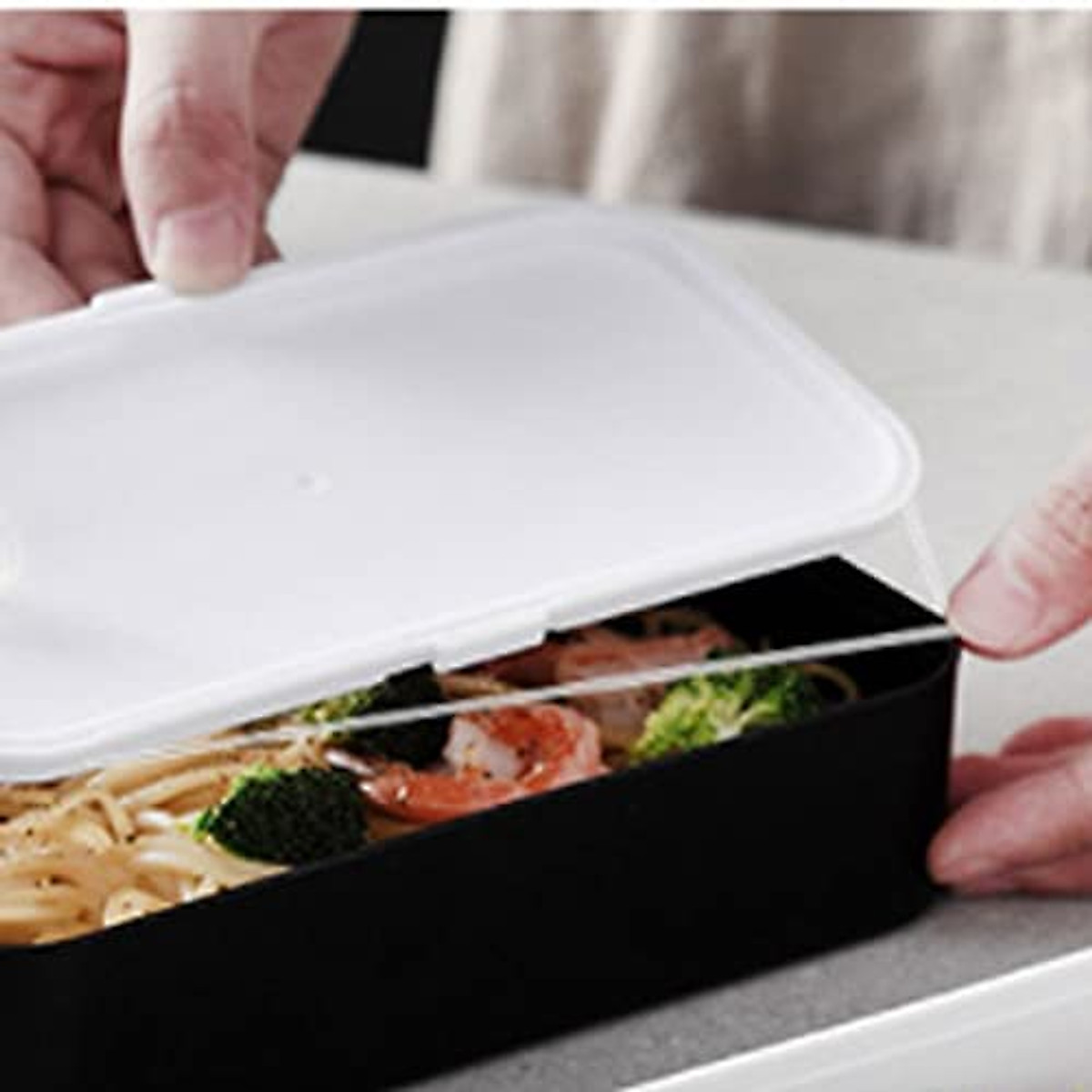 OAKITA Bento Lunch Box Safe Lunch Box, and Reusable Flatware Utensils, Stackable, Dishwasher and Microwave Oven, 2 Compartments (Color : Green)