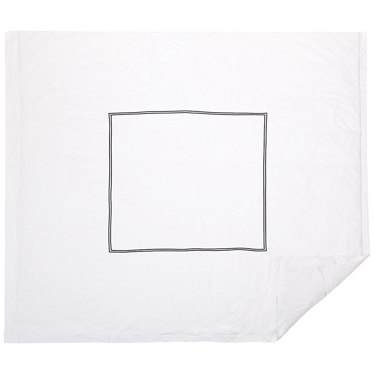 BedDecor Luxury Soft Brushed 400-Thread-Count Egyptian Cotton Embroidered Duvet Cover Set with Beautiful 2-Stripe Embroidery - - Full/Queen - White/Black