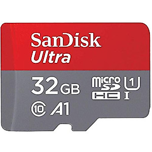 SanDisk 32GB Ultra MicroSDHC UHS-I Memory Card with Adapter - 98MB/s, C10, U1, Full HD, A1, Micro SD Card - SDSQUAR-032G-GN6MA