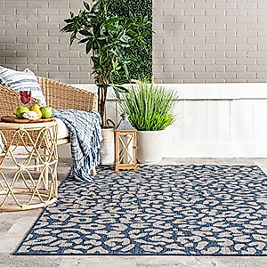 nuLOOM Terenia Leopard Indoor/Outdoor Area Rug, 8' x 10', Blue