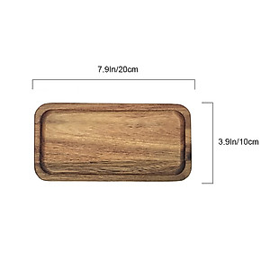 Wooden Platter, Wood Dinner Plates, Wooden Serving Tray, Wooden Dish for Sweets Fruit Dessert Food Appetizer Dessert Salad Cookie (20x10)