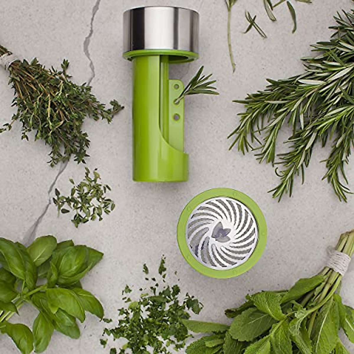 Microplane Herb Grinder and Leaf Stripper Seasoning Herb Mill (Stainless Steel)