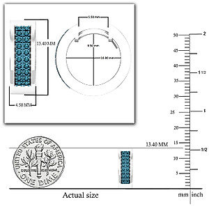 Dazzlingrock Collection Round Blue Diamond Double Row Unisex Hoop Earrings in 925 Sterling Silver