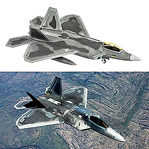 HANGHANG 1/100 Scale F-22 Raptor Attack Plane Diecast Airplane Model Military Plane for Commemorate Collection or Gift(Wheels Iinstalled)