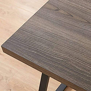 HSH Rustic Grey Computer Desk, Metal and Wood Home Office Desk, Industrial Modern Vintage Work Study Writing Table for Livingroom Bedroom, Farmhouse Oak PC Desk, Wooden Computer Table, Gray 47 Inch